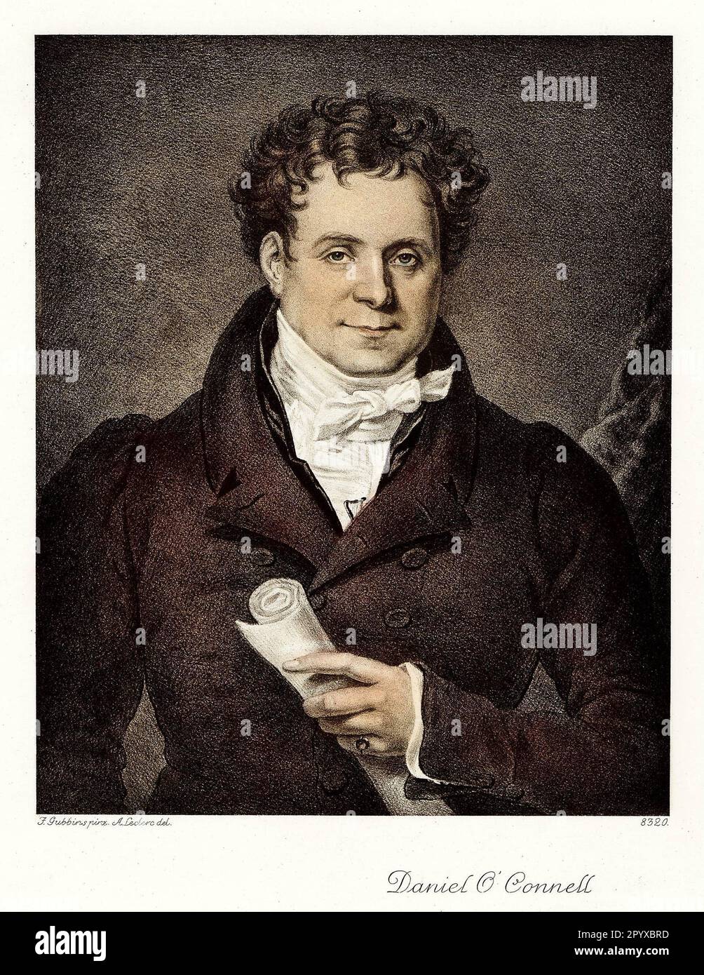 Daniel O'Connell (1775-1847), Irish politician. Drawing by A. Lederc ...