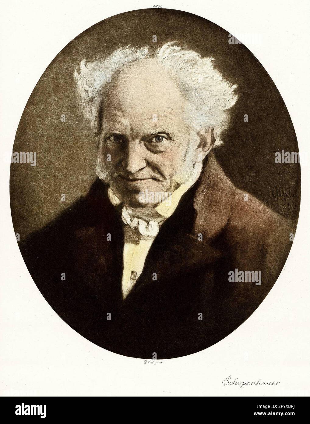 Arthur Schopenhauer (1788-1860), German philosopher. Painting by Göbel ...