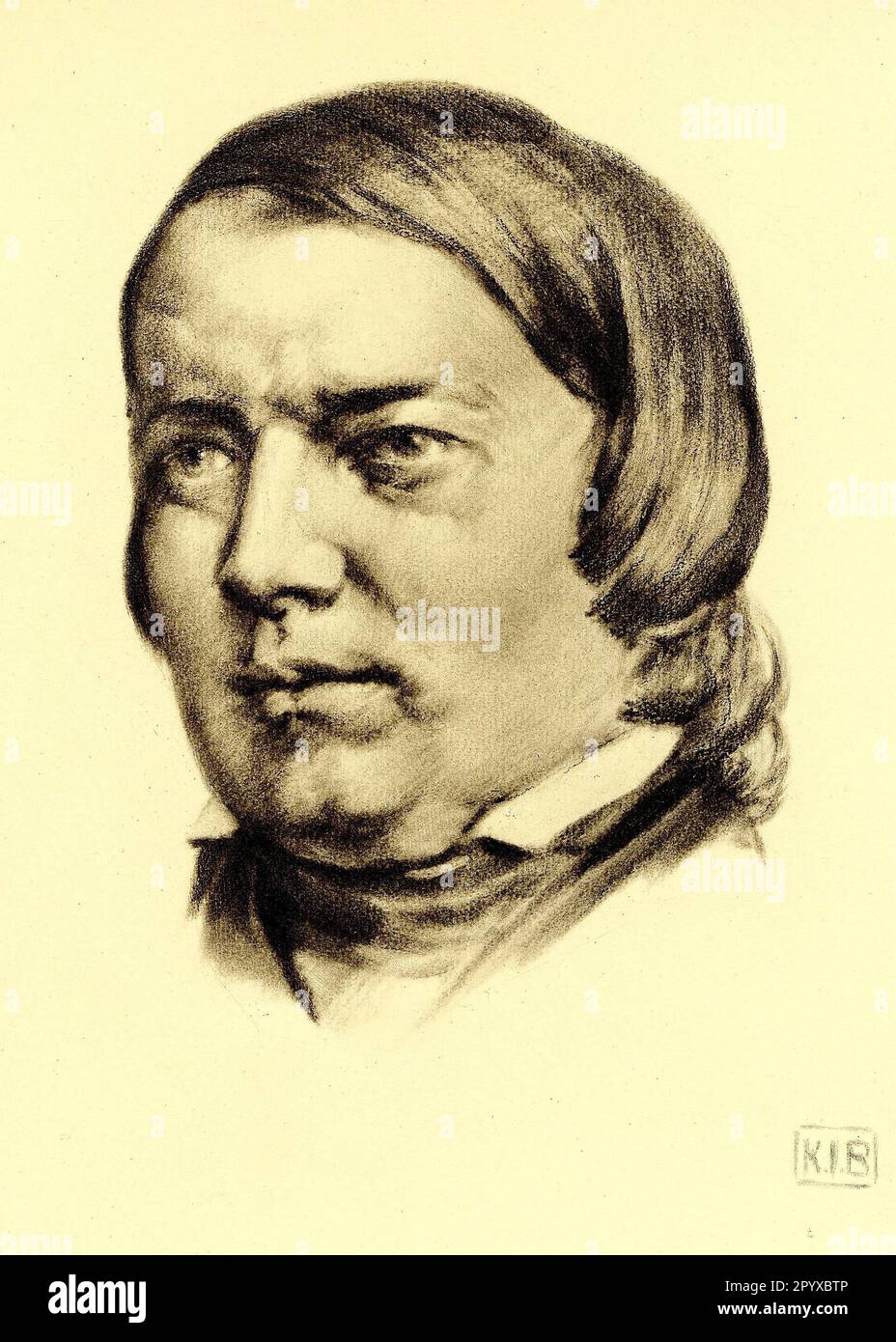 Robert Schumann (1810-1856), German composer. Drawing by K. J ...