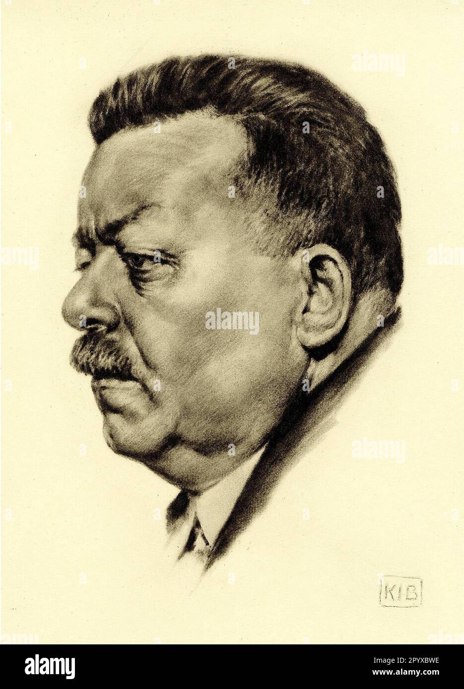 Friedrich Ebert (1871-1925), German politician. Drawing by K. J ...