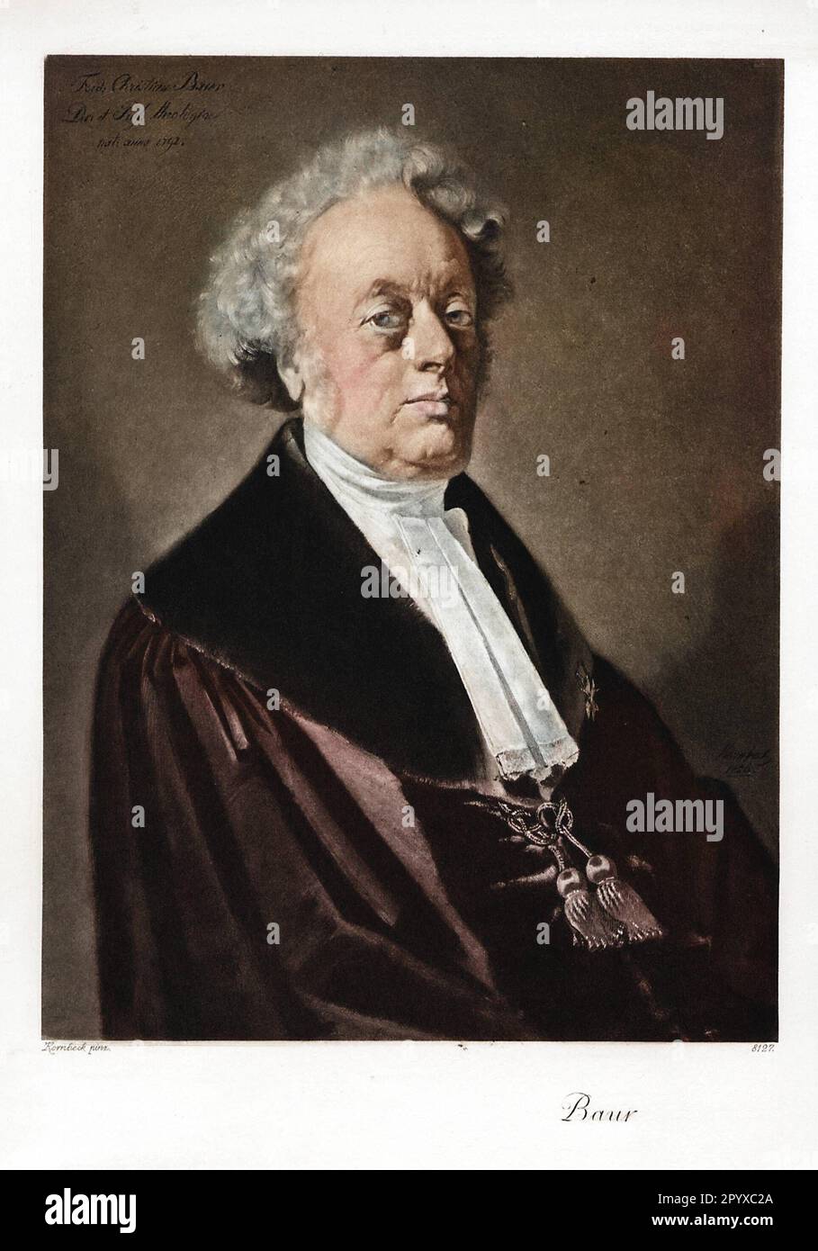 Christian Ferdinand Baur (1792-1860), German theolge. Painting by ...