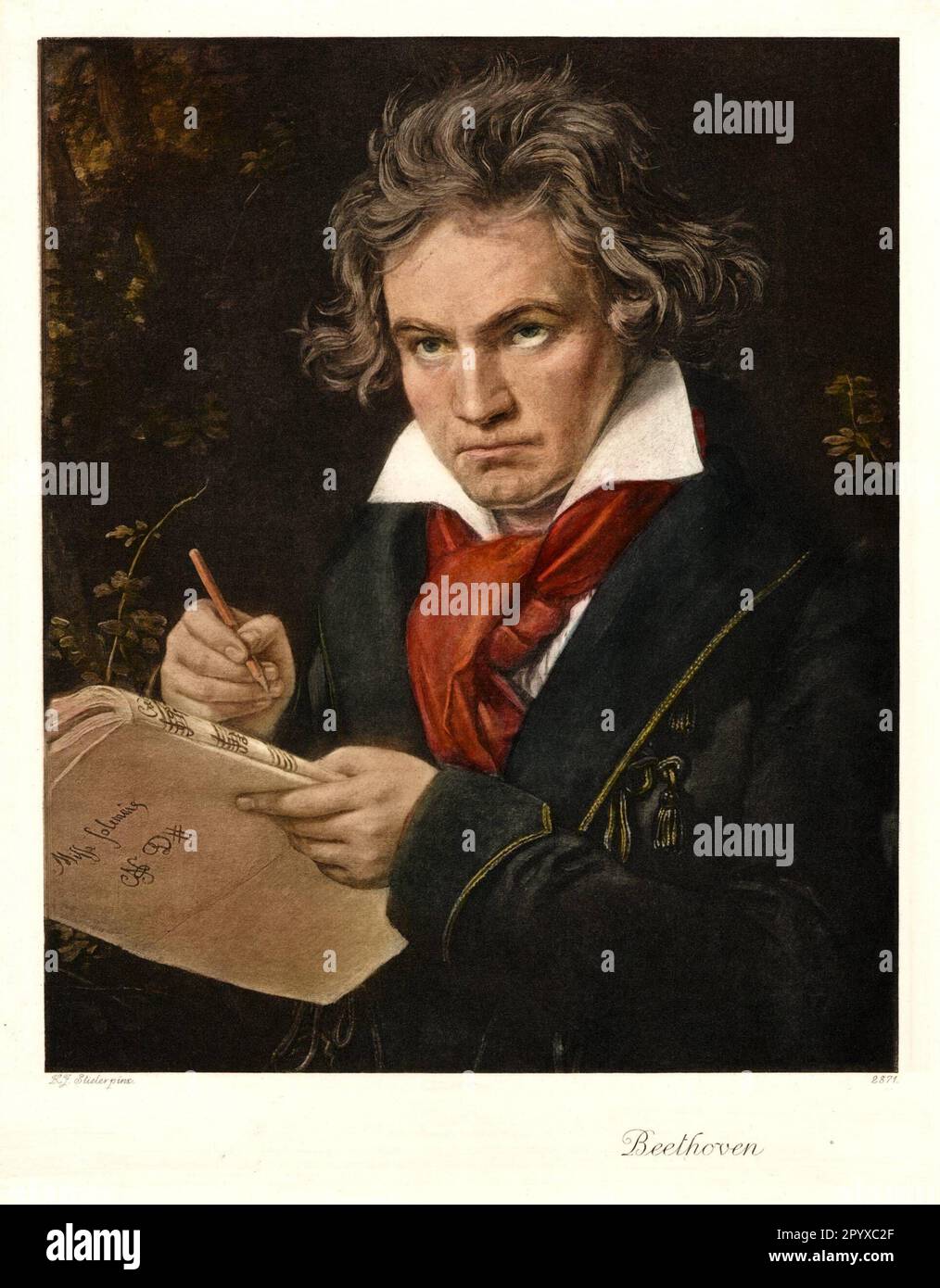 Ludwig van Beethoven (1770-1827), German composer. The painting shows ...