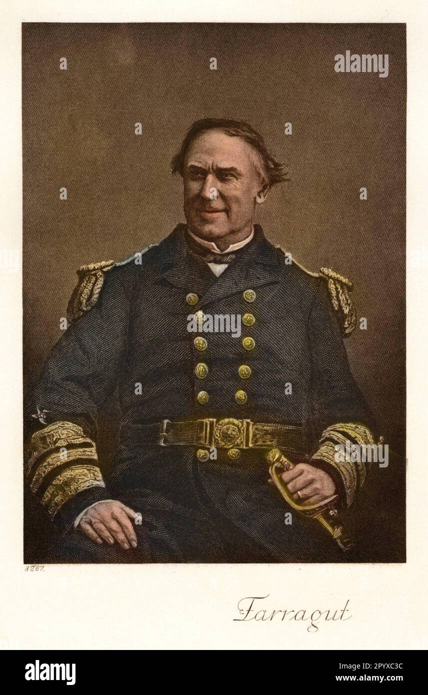 David Glasgow Farragut (1801-1870), American admiral of the Navy. The ...