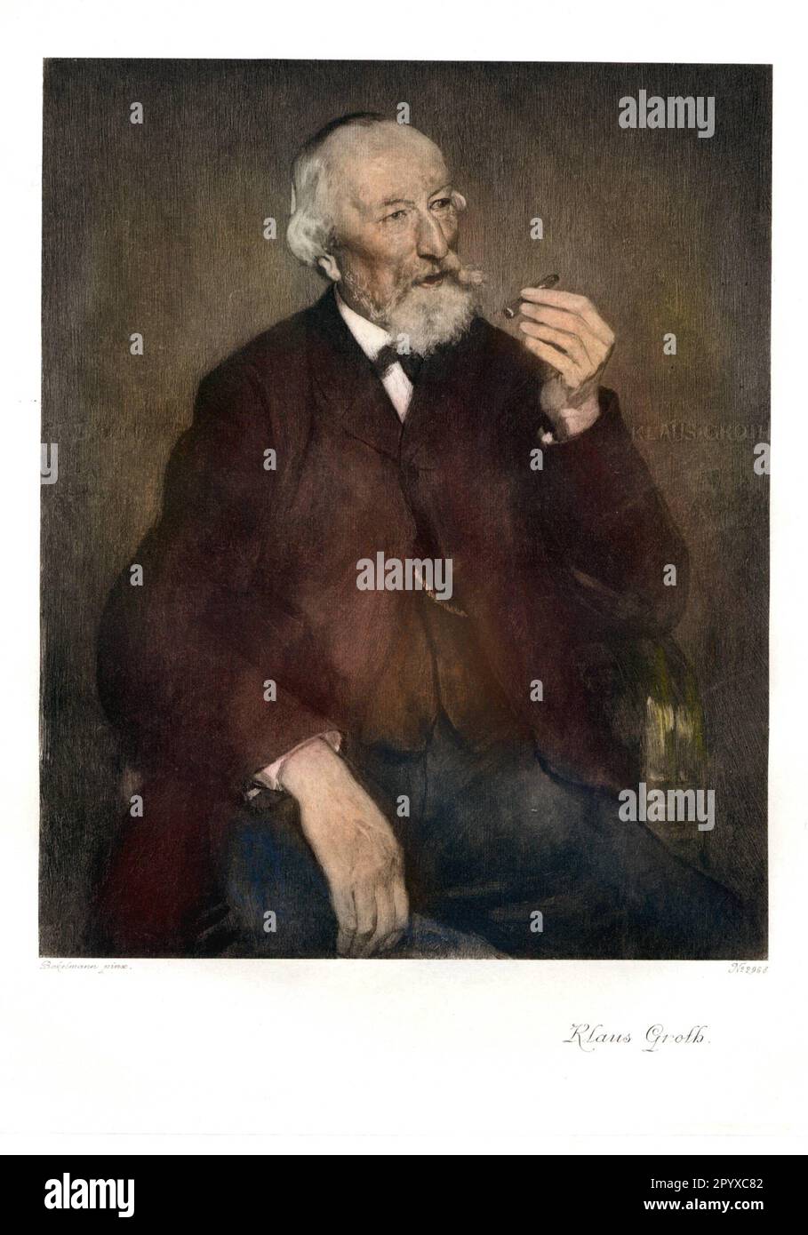 Klaus Groth (1819-1899), Low German poet. Painting by Bokelmann. Photo ...
