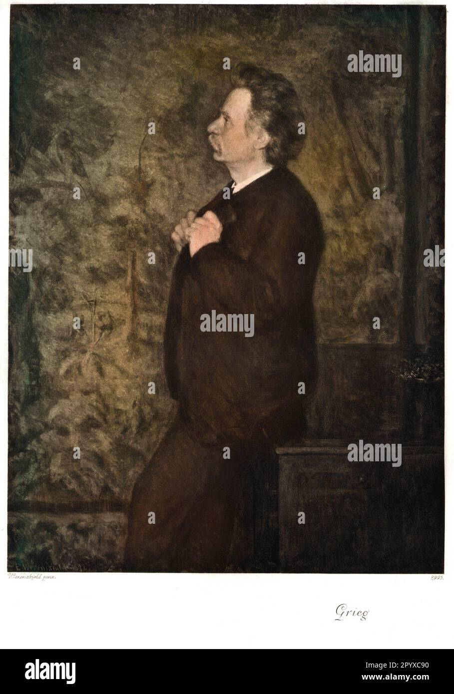 Edvard Grieg (1843-1907), Norwegian composer. Painting by Werenskjöld ...