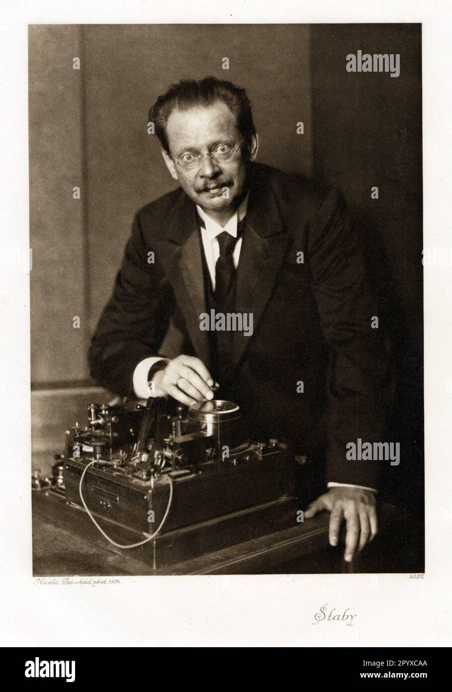 Adolf Slaby (1849-1913), German electrical engineer. Slaby developed a ...