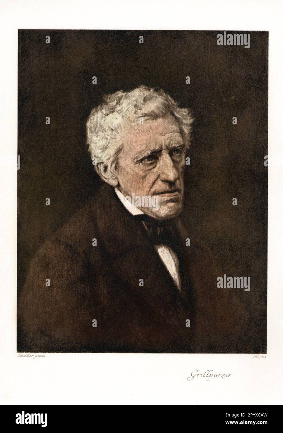 Franz Grillparzer (1791-1872), Austrian poet. Painting by Penther ...