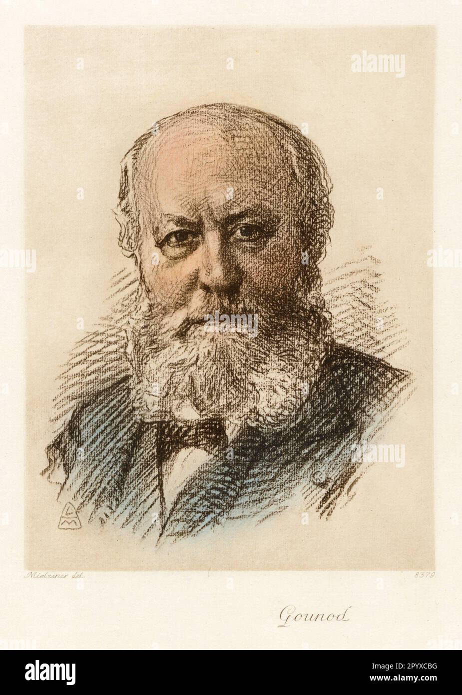 Charles Gounod (1818-1893), French composer. Drawing by Leo Mielziner ...