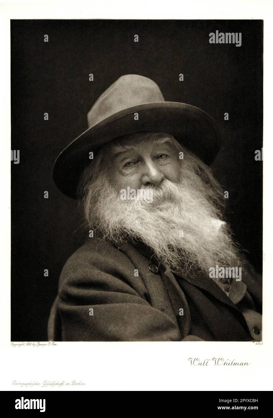 Walt Withman (1819-1892), American poet. Photography by George C. Cox ...