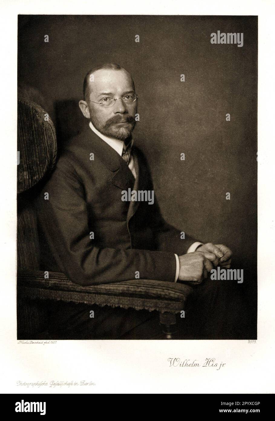 Wilhelm H. His, Jr (1863-1934), Swiss-German physician. Photograph by ...
