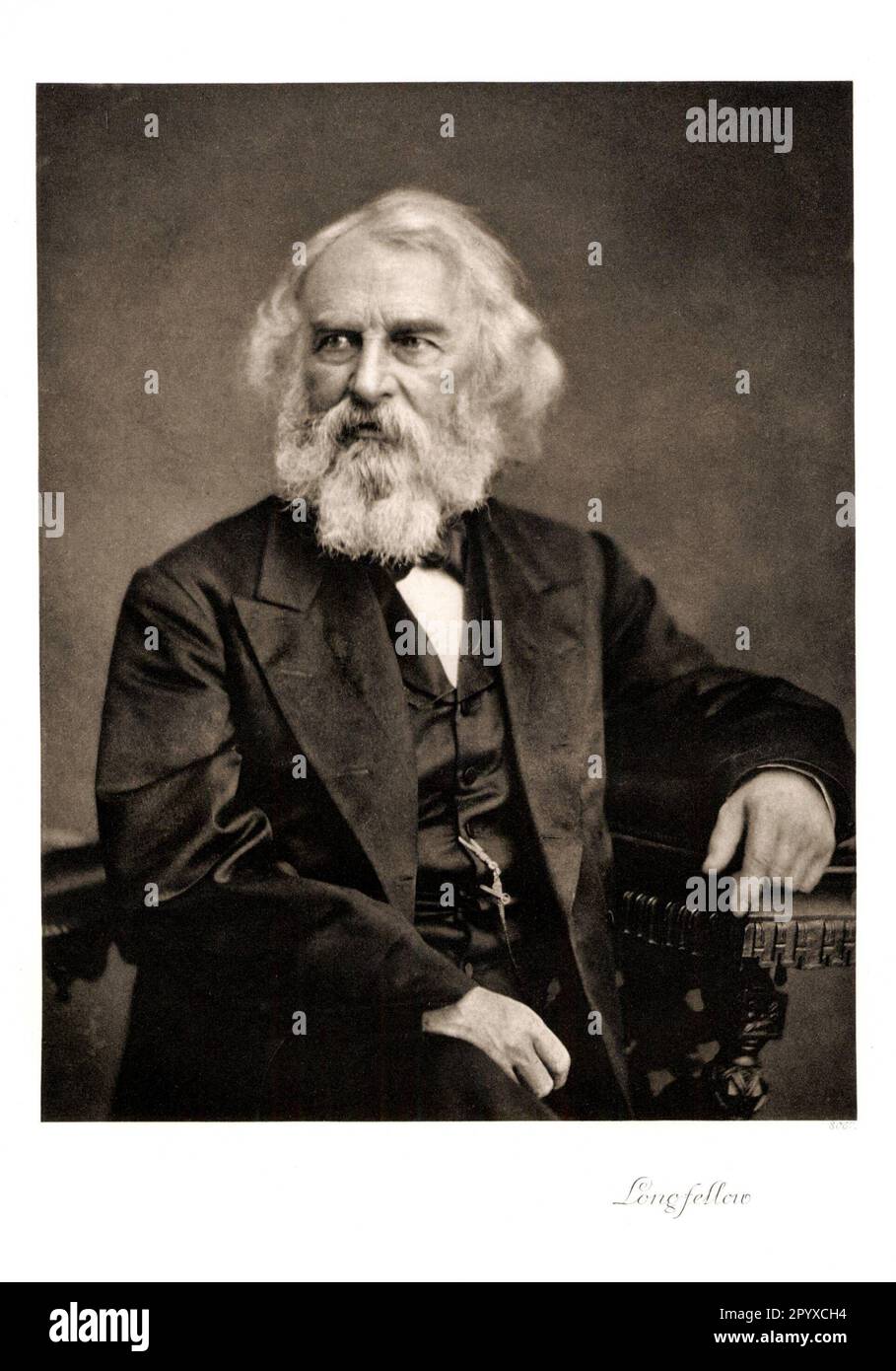 Henry Wadsworth Longfellow (1807-1882), American poet. Photograph ...