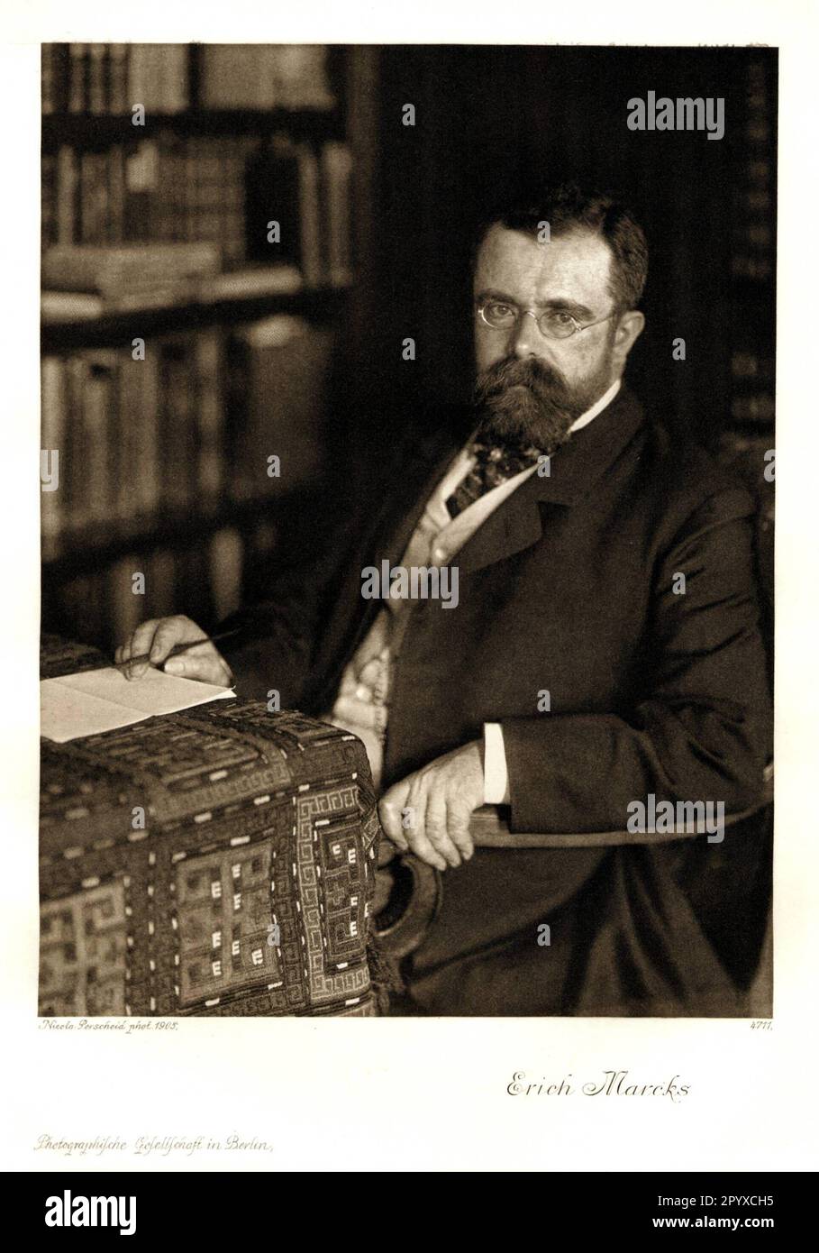 Erich Marcks (1861-1938), German historian. Photograph. Photo ...