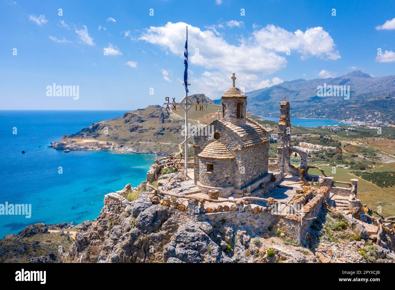 Damnoni beaches in Crete island, Greece near famous resort of Plakias ...