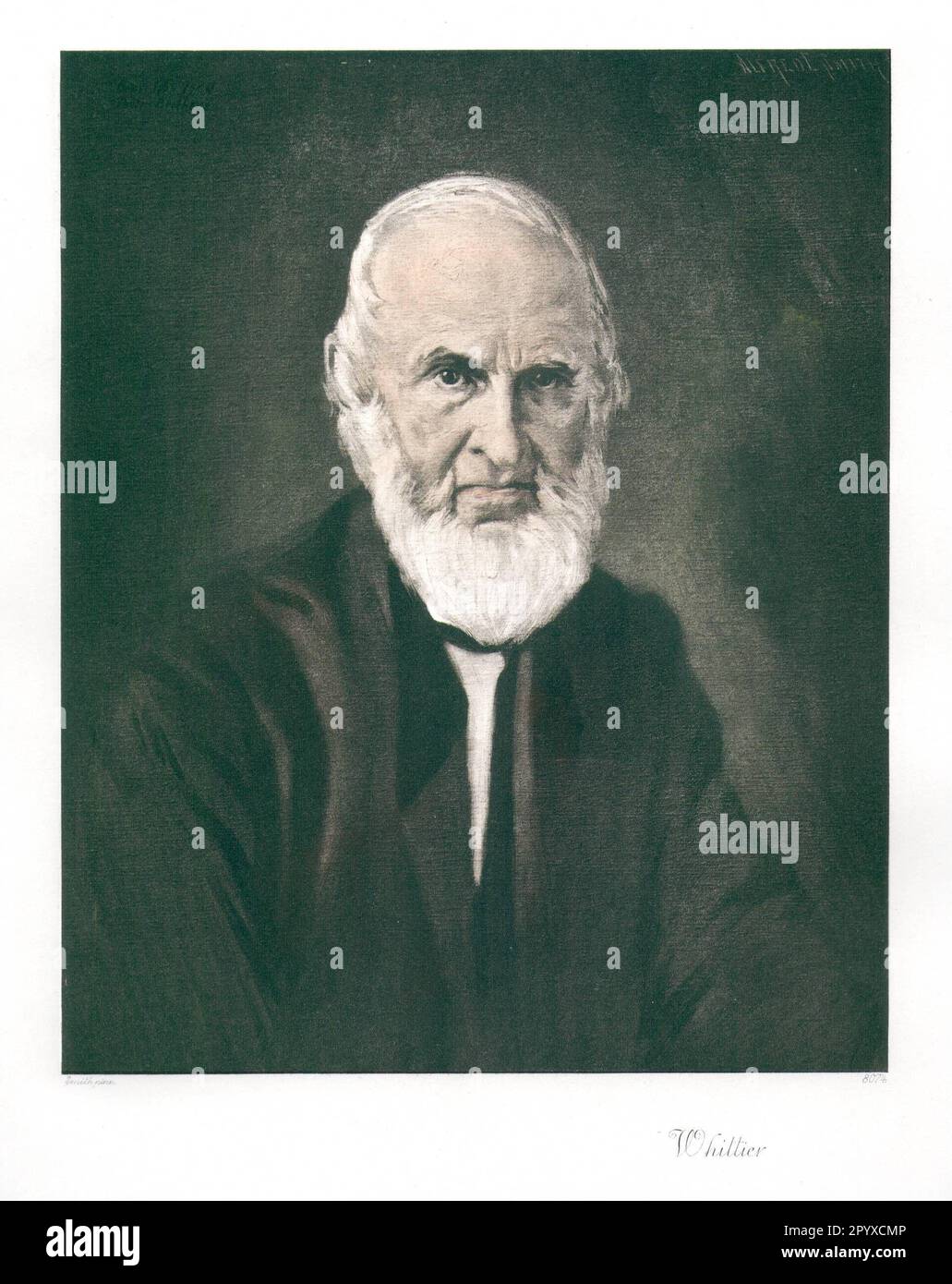 John Greefleaf Whittier (1807-1892), American writer. After a painting ...