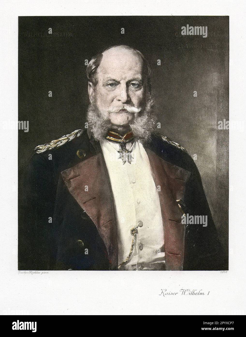 Wilhelm I (1797-1888), German Emperor. After a painting by Gustav ...
