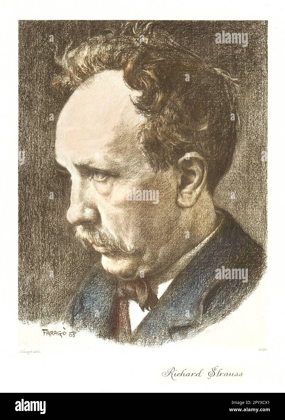 Richard Strauss (1864-1949), German composer. Painting by Farago. Photo ...