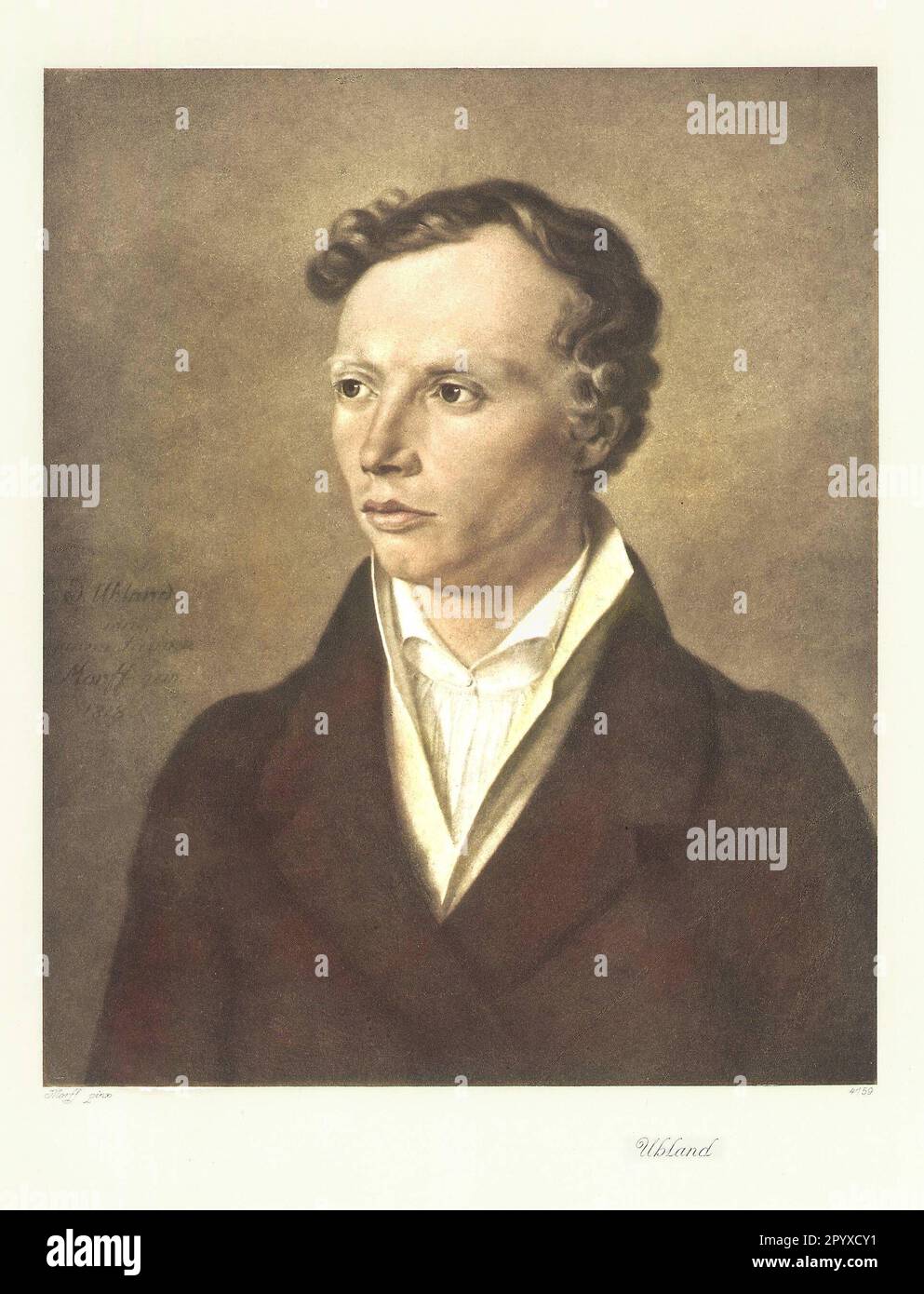 Ludwig Uhland (1787-1862), German writer. Painting by Morff from 1818 ...