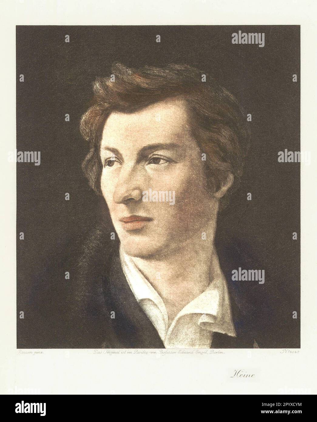 Heinrich Heine (1797-1856), German poet. After an oil painting by ...