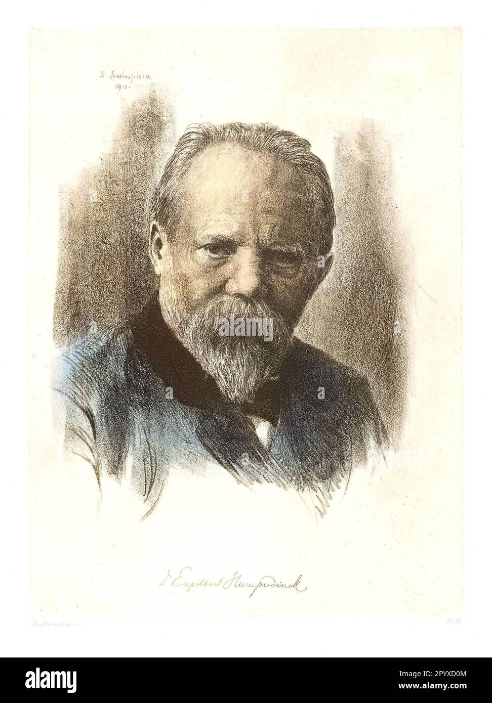 Engelbert Humperdinck (1854-1921), German composer. Drawing by S ...