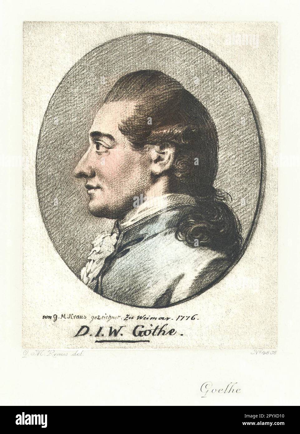 Johann Wolfgang von Goethe (1749-1832), German poet. Drawing by G. M ...