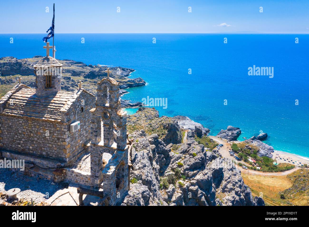 Damnoni beaches in Crete island, Greece near famous resort of Plakias ...