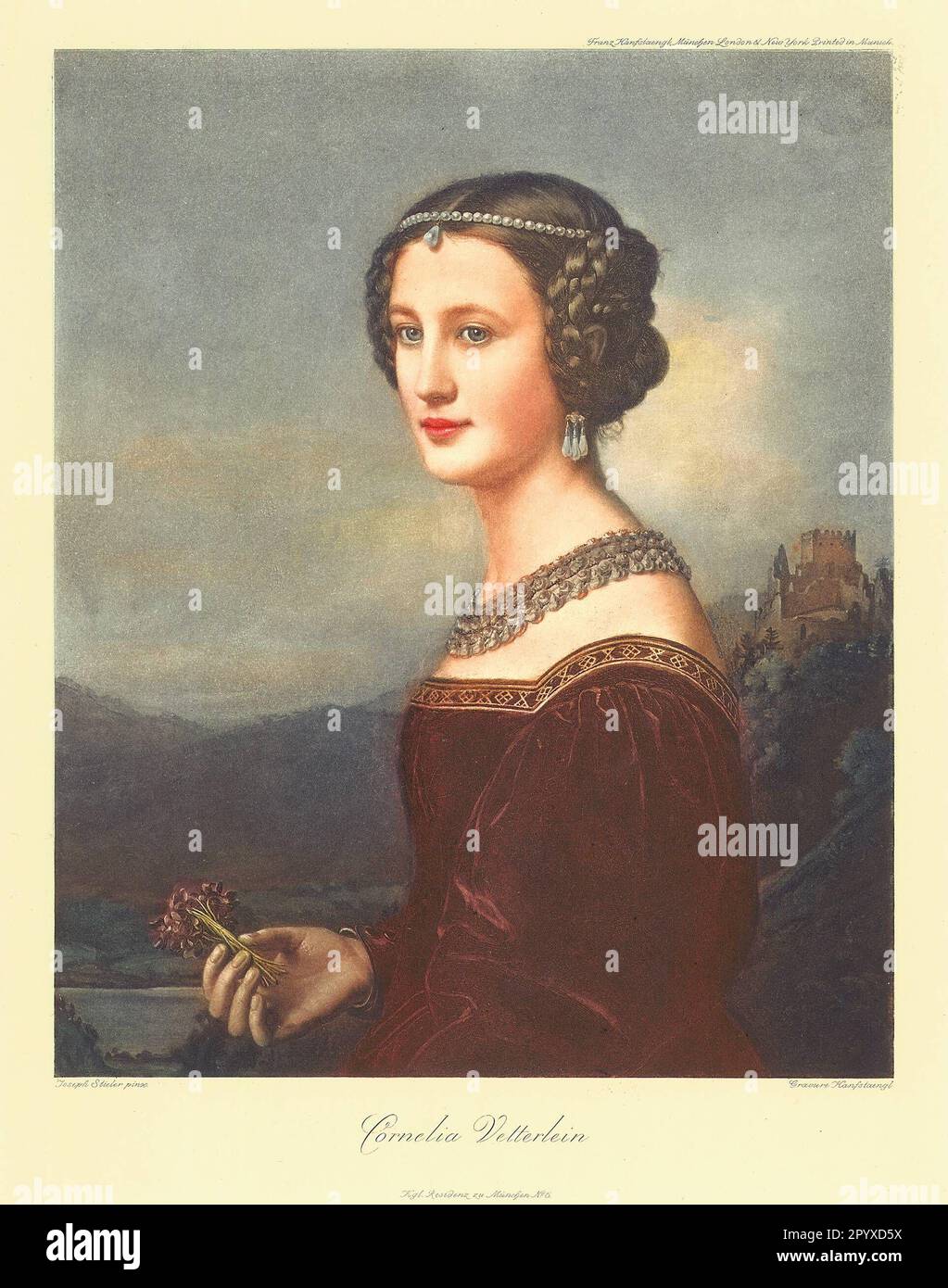 Cornelia Vetterlein, German citizen's wife. Painting by Joseph Stieler ...