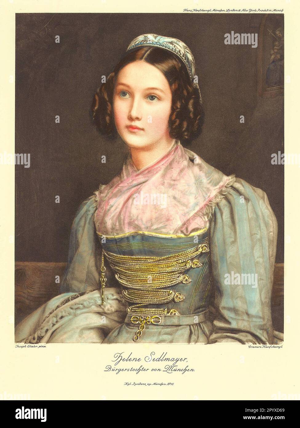Helene Sedlmayer, burgher's daughter from Munich. Painting by Joseph ...