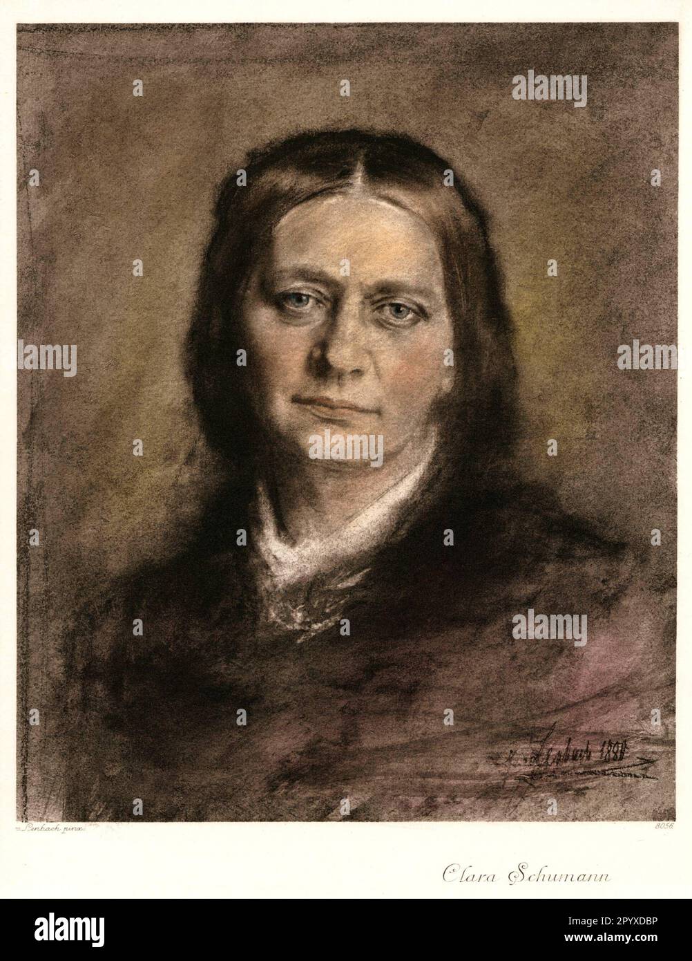 Clara Schumann (1819-1896), German pianist and composer. Pastel drawing by Franz von Lenbach ...