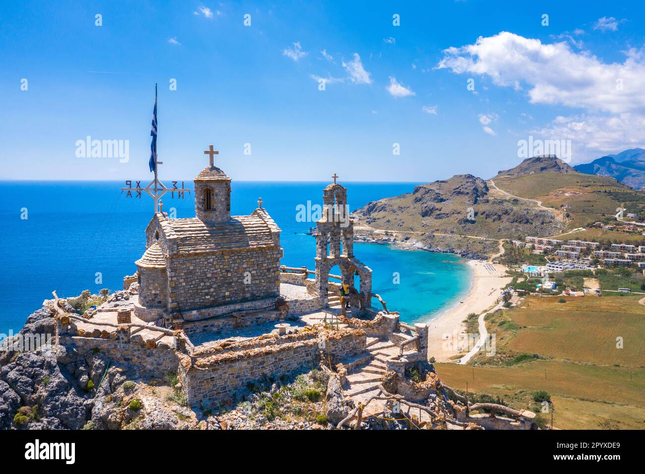 Damnoni beaches in Crete island, Greece near famous resort of Plakias ...