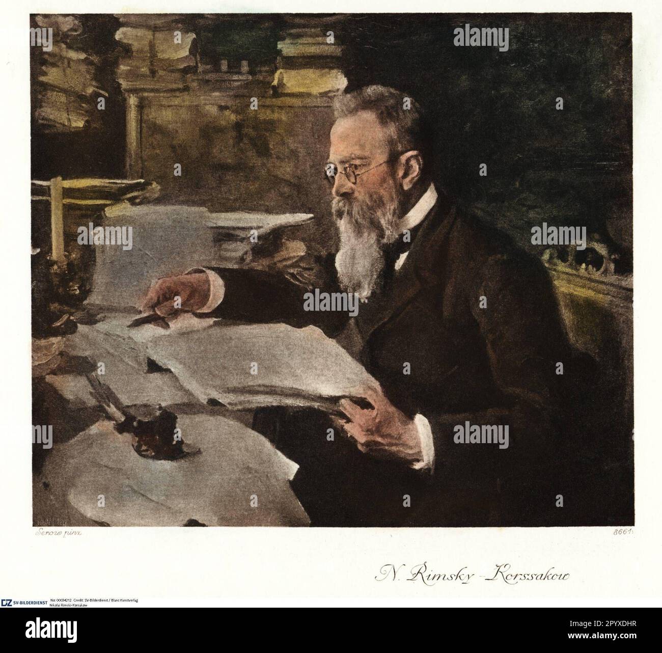 Nikolai Andreyevich Rimsky-Korsakov (1844-1908), Russian composer. Painting by Valentin ...