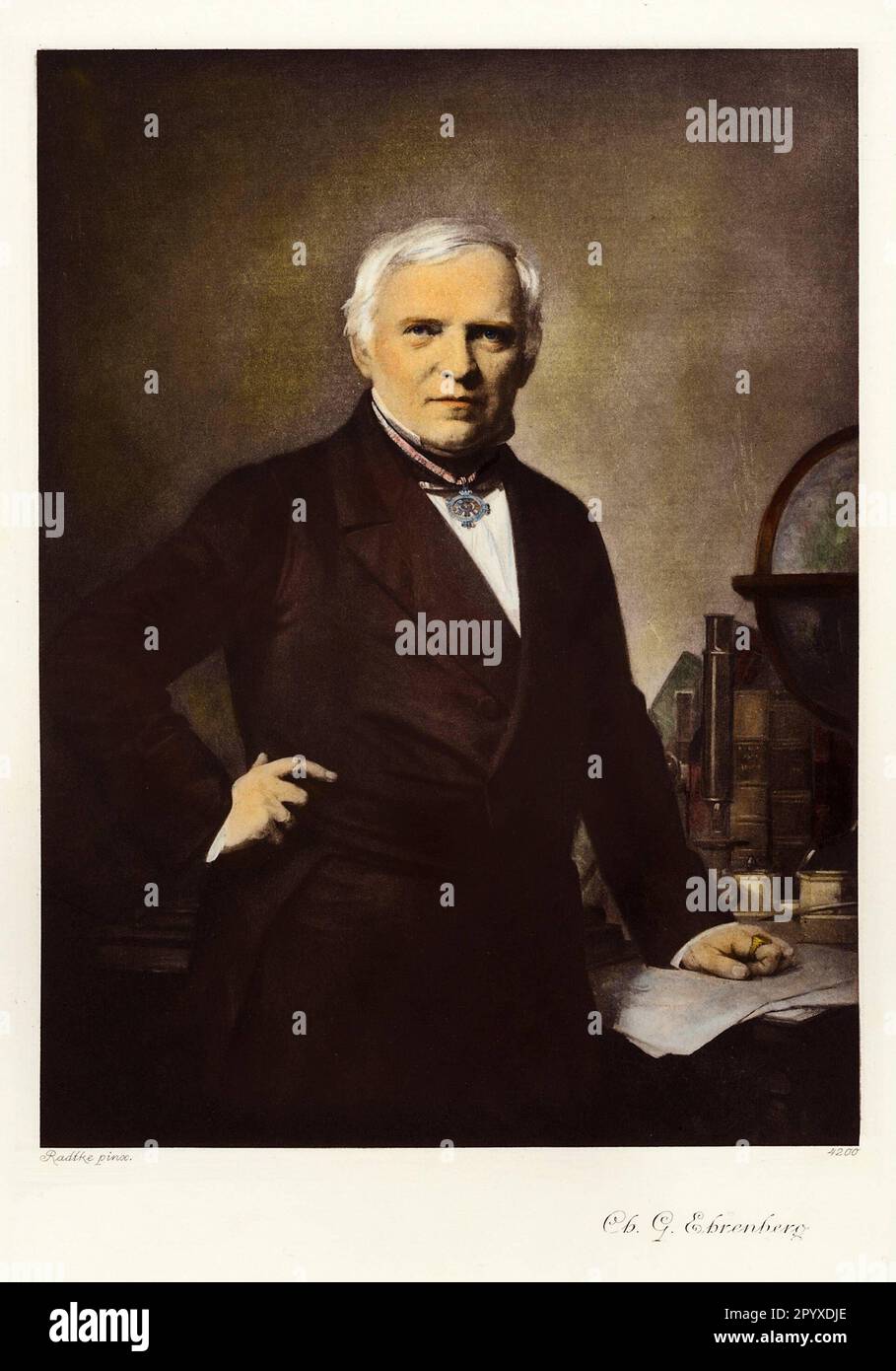 Christian Gottfried Ehrenberg (1795-1876), German naturalist. Painting ...