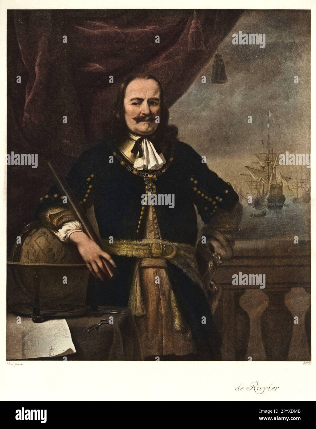 Michiel Adriaansz de Ruyter (1607-1676), Dutch admiral. Painting by ...