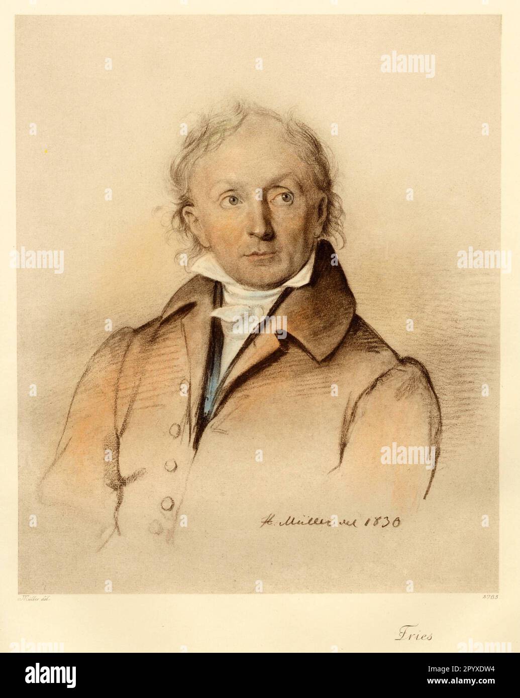 Jakob Fries (1773-1843), German philosopher. Drawing by H. Müller from ...