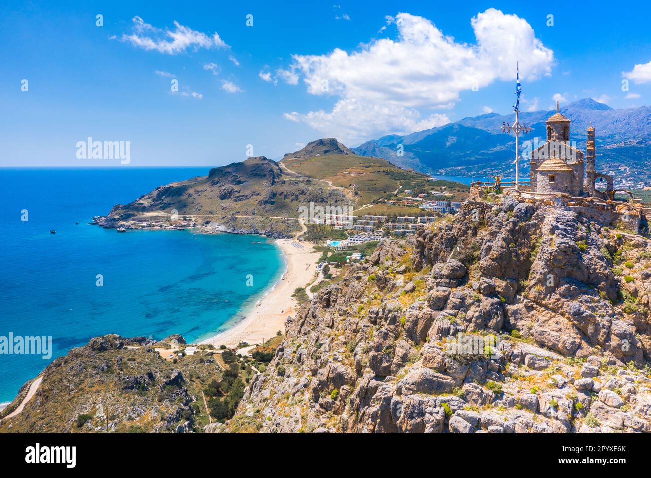 Damnoni beaches in Crete island, Greece near famous resort of Plakias ...