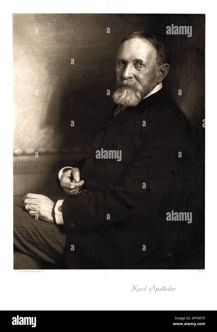 Carl Spitteler (1845-1924), Swiss writer. In 1919 Spitteler received ...