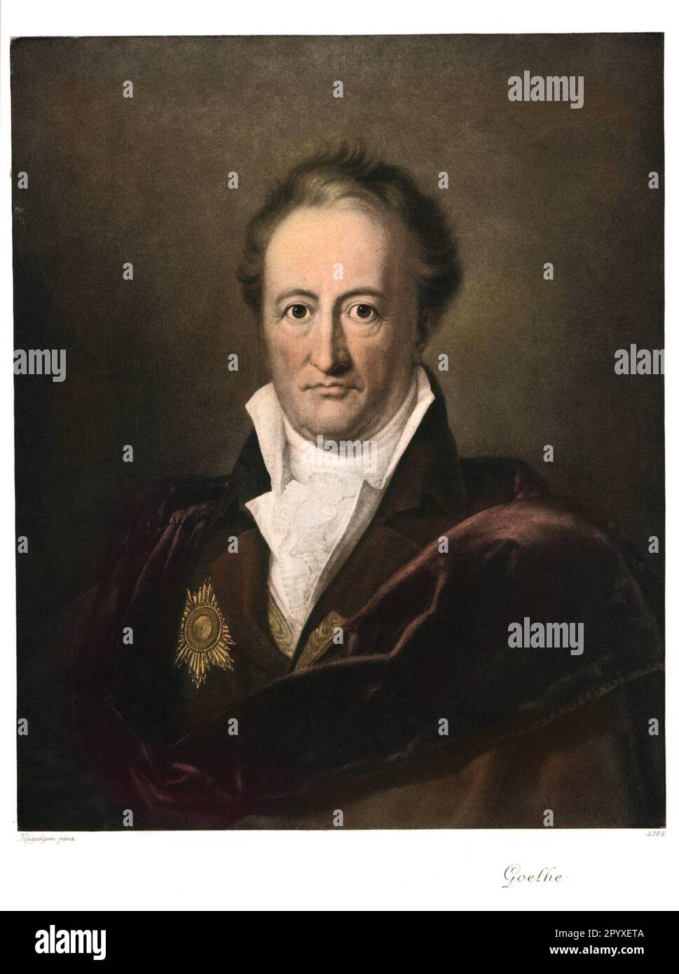Johann Wolfgang von Goethe (1749-1832), German poet. Painting by ...
