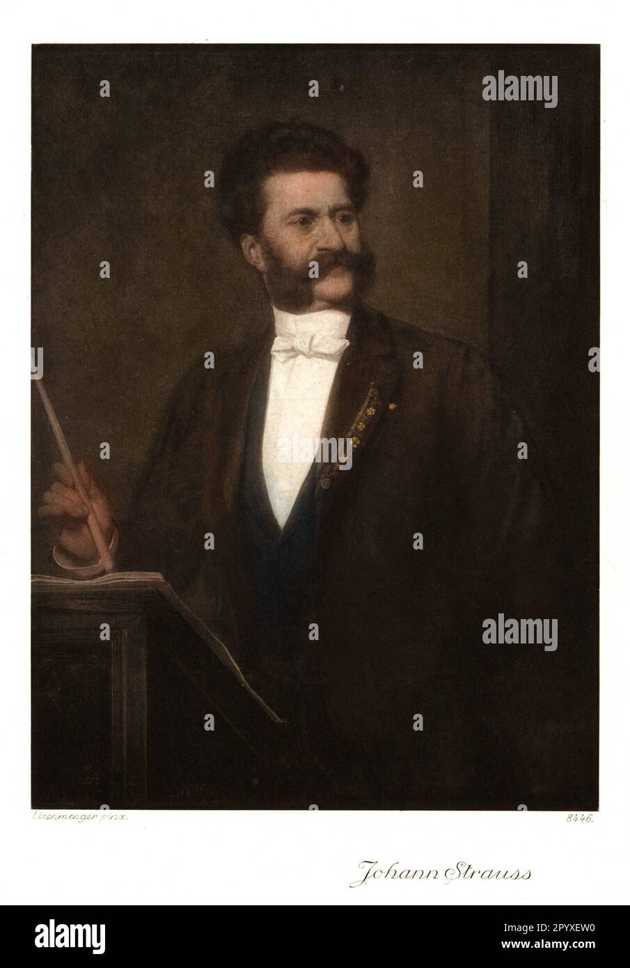 Johann Strauss (1825-1899), Austrian composer. Painting by Eisenmenger ...
