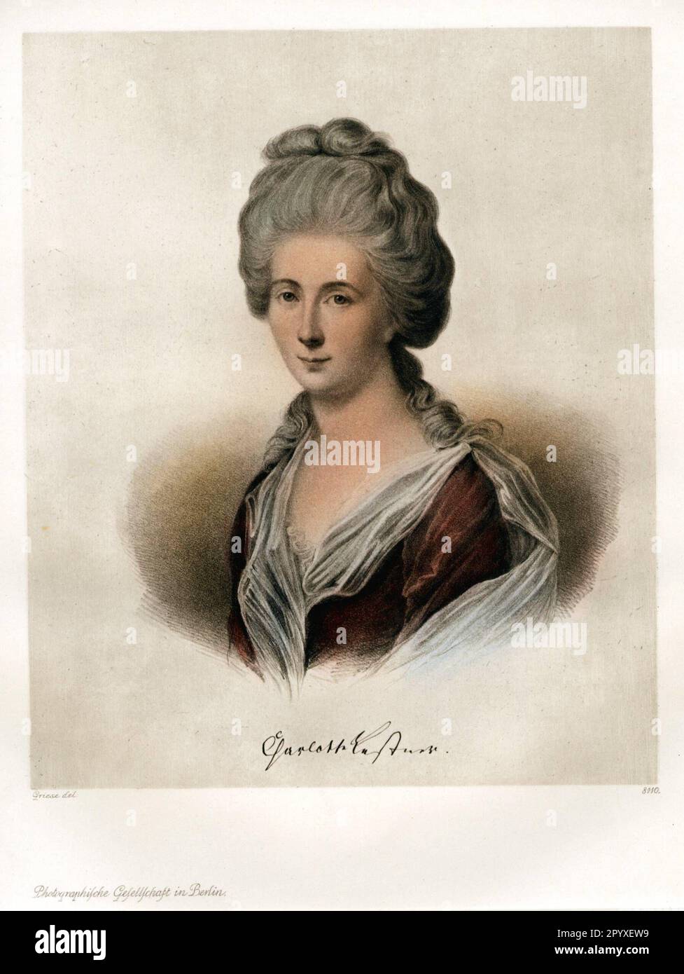 "Charlotte Kestner, née Buff (1753-1828), the model for Lotte in Johann ...