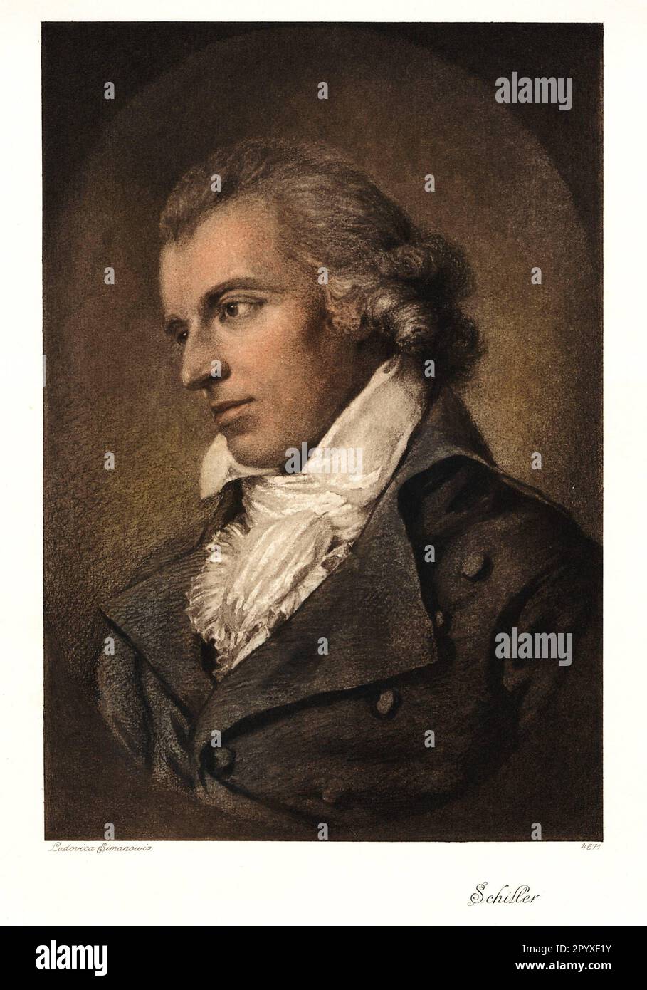 Johann Christoph Friedrich von Schiller (1759-1805), German poet. Painting by Ludovica ...