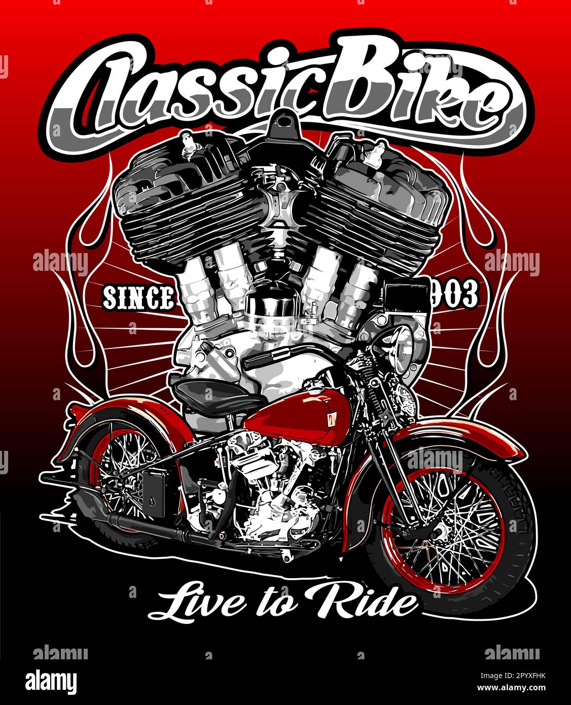 Classic v twin Stock Vector Images - Alamy