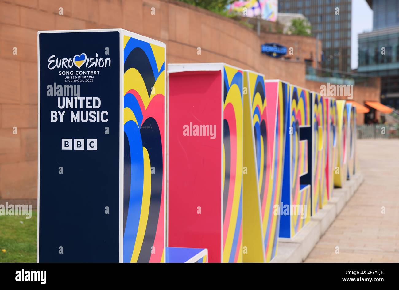 Liverpool eurovision sign hi-res stock photography and images - Alamy