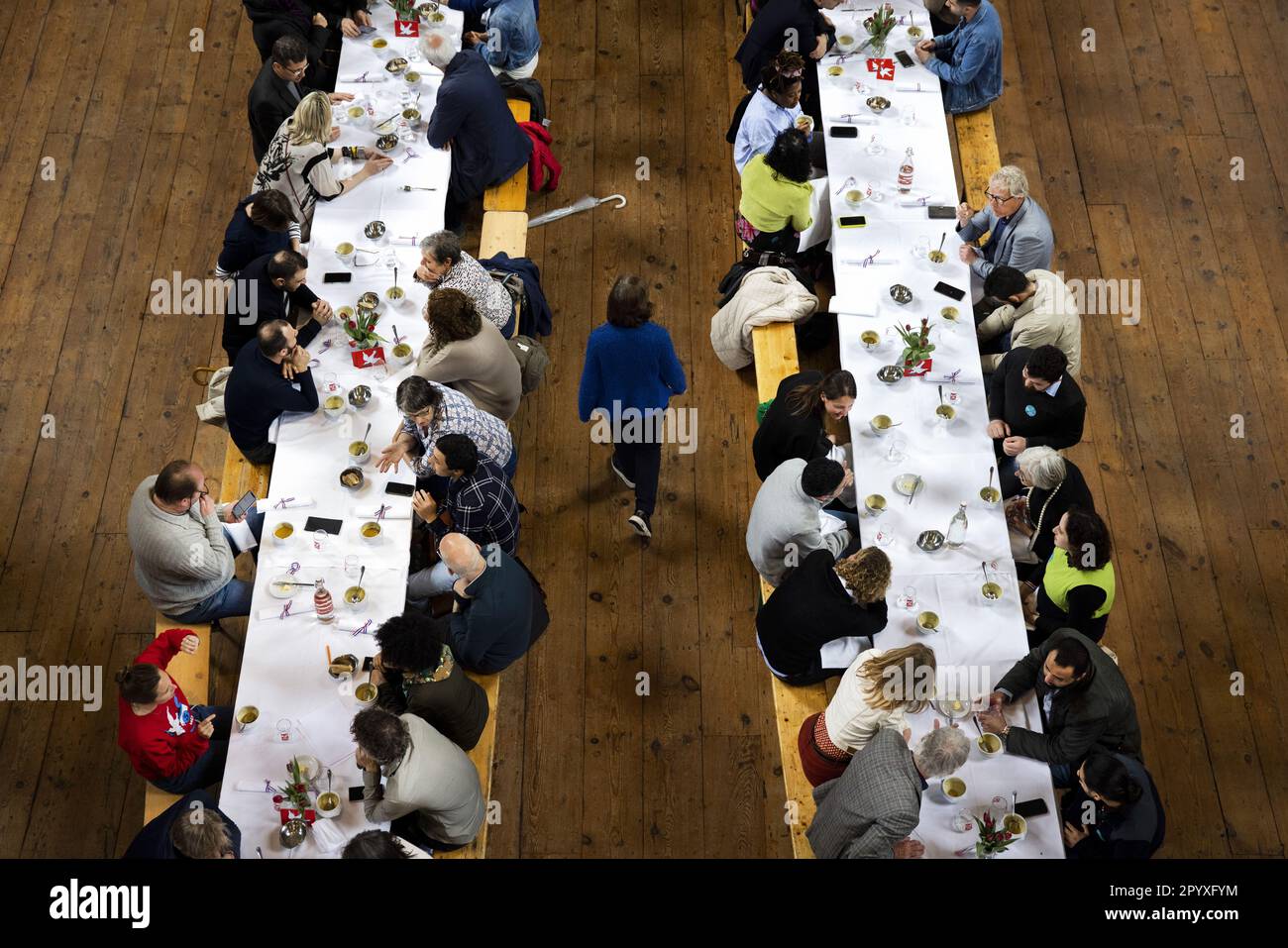 AMSTERDAM - A freedom meal in the Moses and Aaron Church. During ...