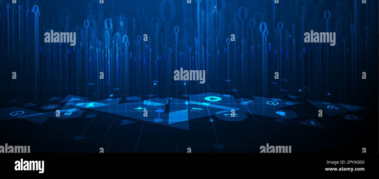 internet digital syber security technology concept for business background. Lock on circuit ...