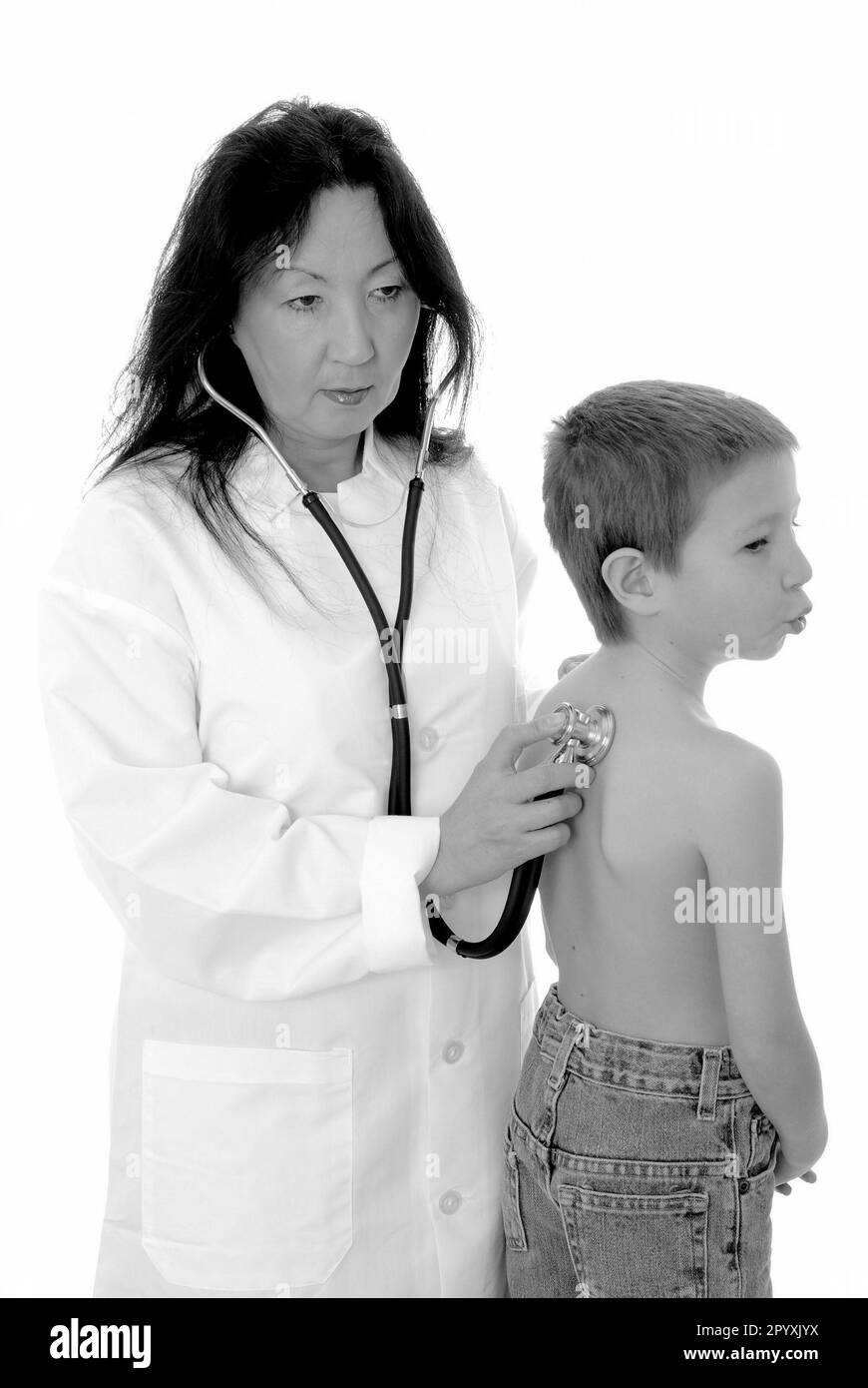Doctor smile patient Black and White Stock Photos & Images - Alamy