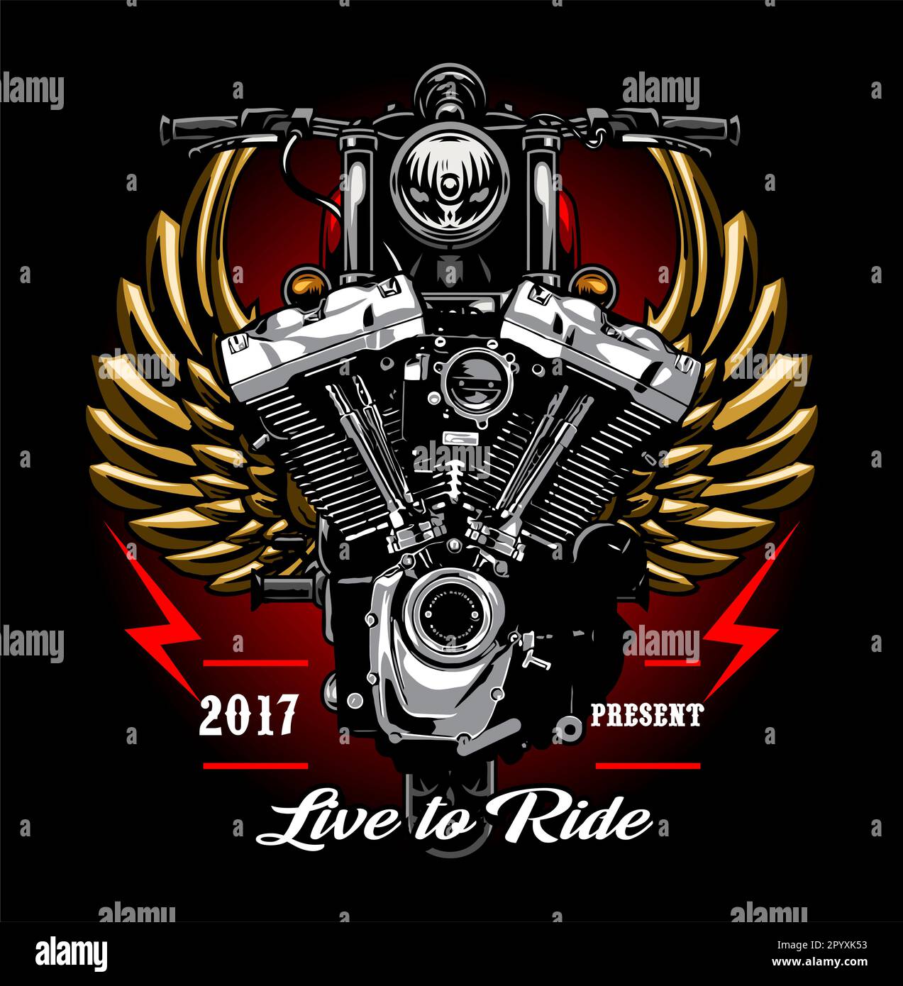 V twin motorcycle engine Stock Vector Images - Alamy