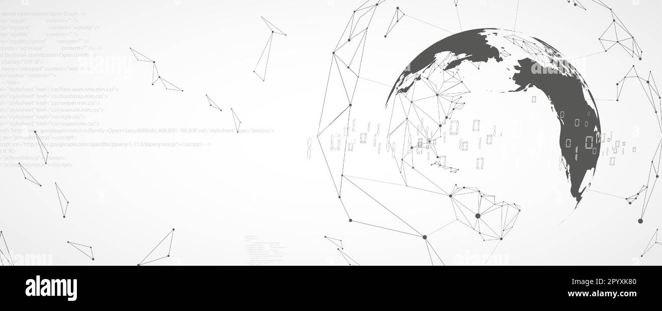 Technology innovation background, idea of global business solution ...