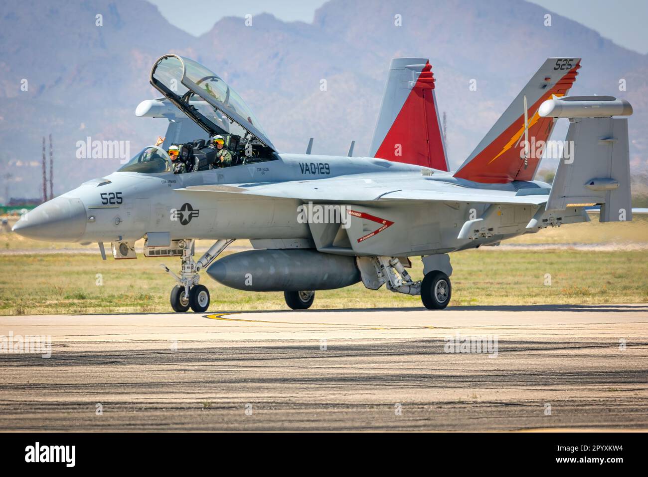 Two Naval Aviators return after performing a demonstration of the EA ...