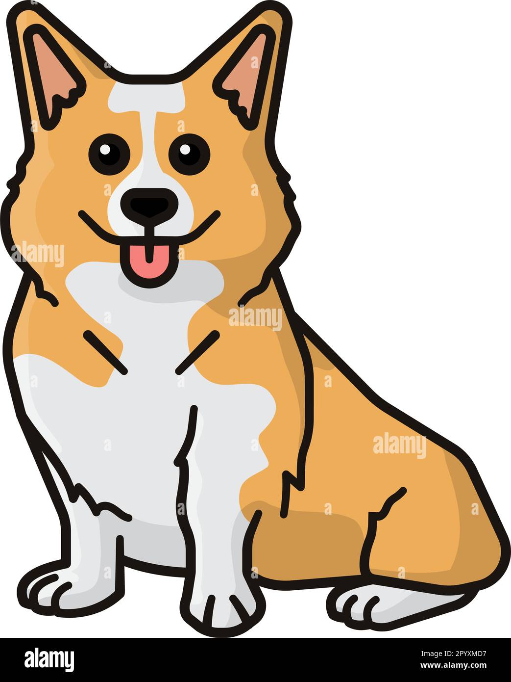 Cute Corgi dog cartoon isolated vector illustration for Corgi Day on ...