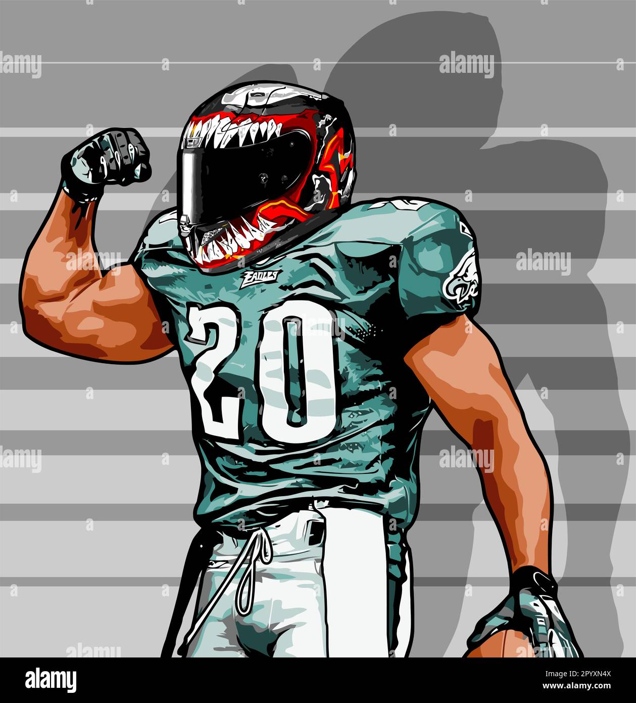 american football player wearing motorcycle helmet Stock Vector Image ...