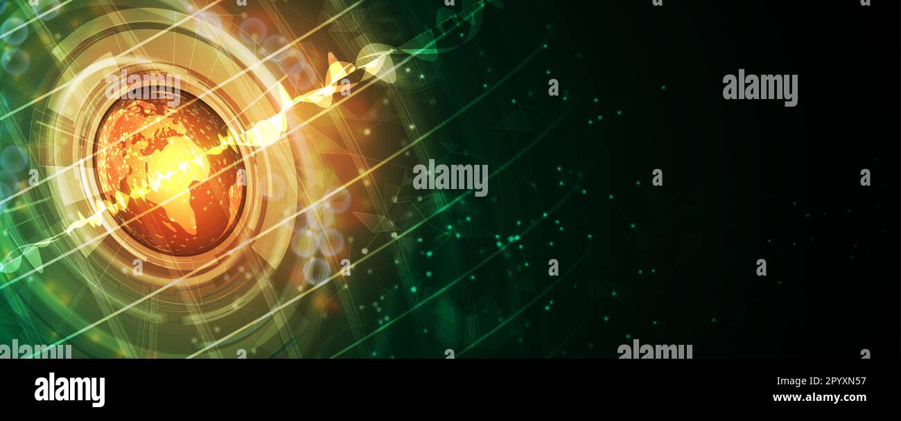 Technology innovation background, idea of global business solution ...